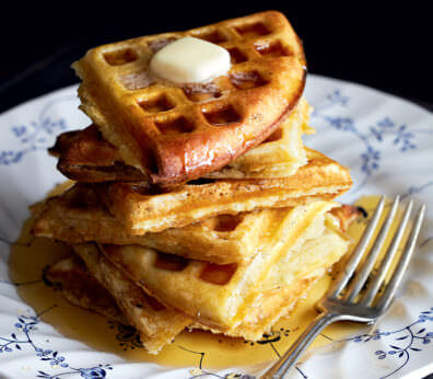 Maple Cornmeal Waffles Recipe - Modern Farmer